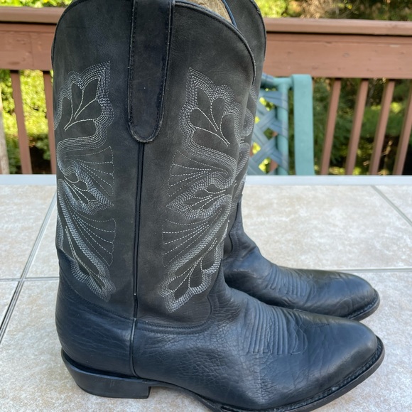 Circle G | Shoes | Circle G Mens 2 Black Gowhide Leather Western Cowboy ...